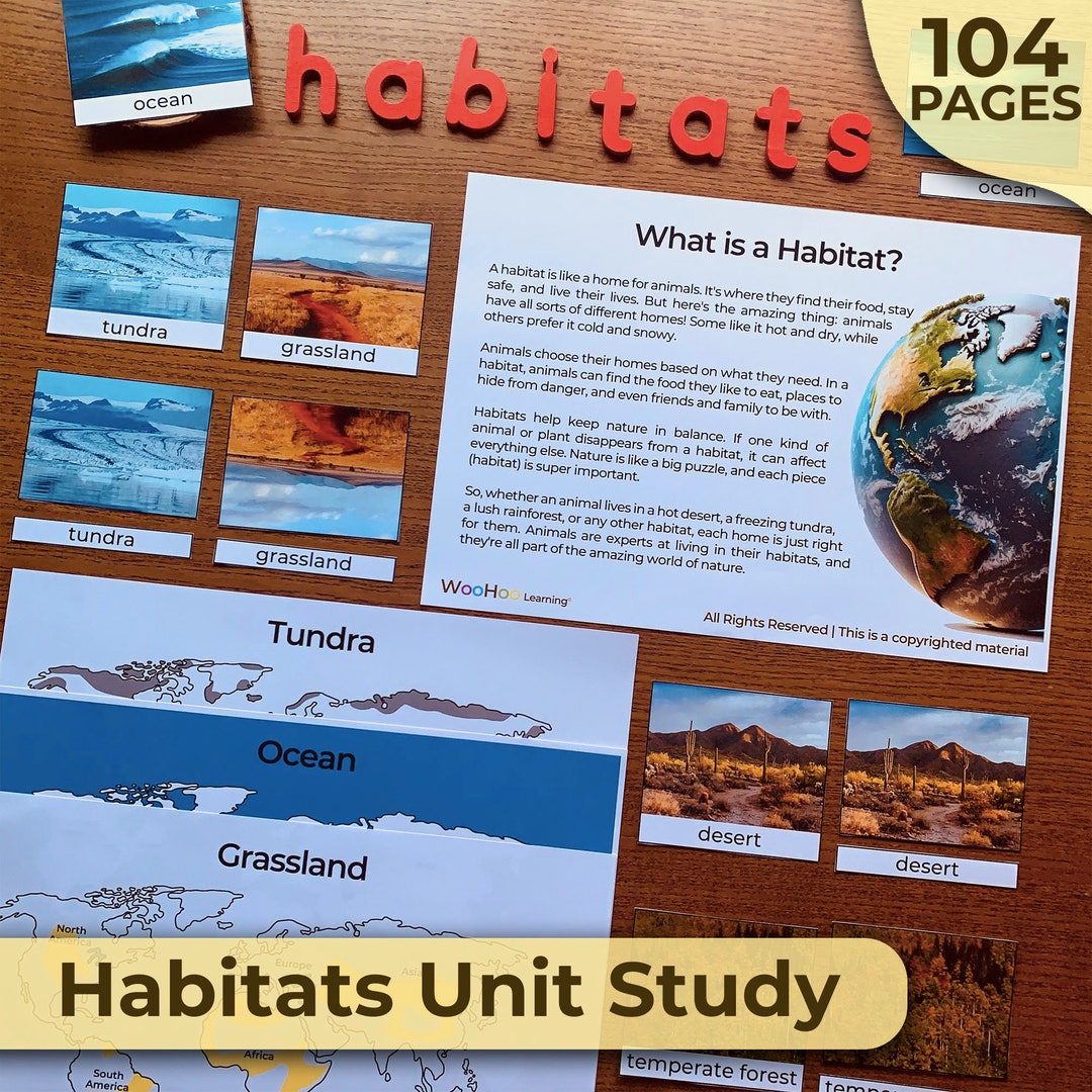Animal Habitats Unit Study Animals and Habitats Biomes of the World ...