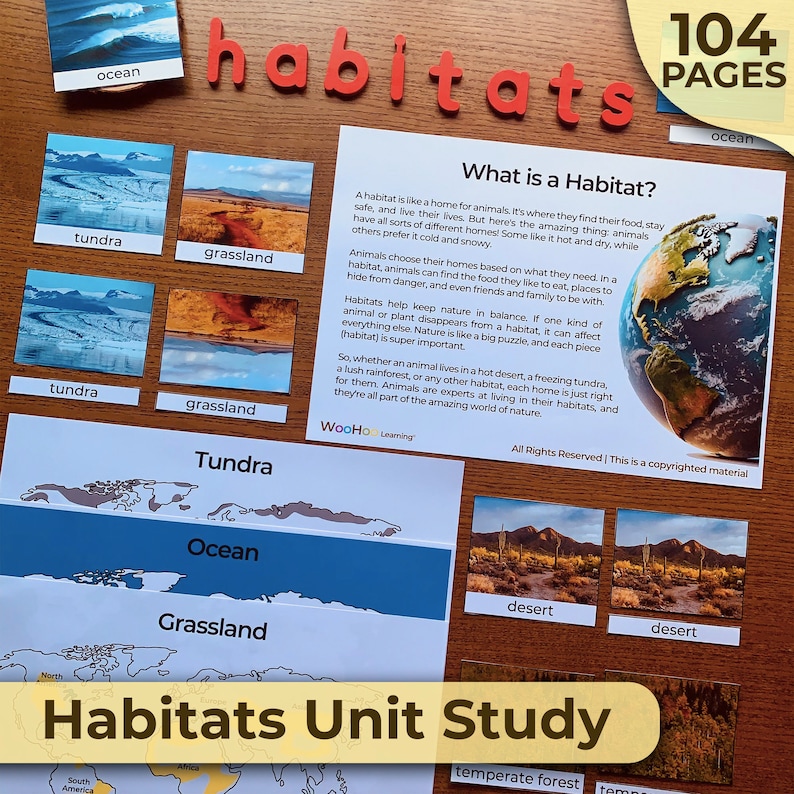 Animal Habitats Unit Study Animals and Habitats Biomes of the World ...