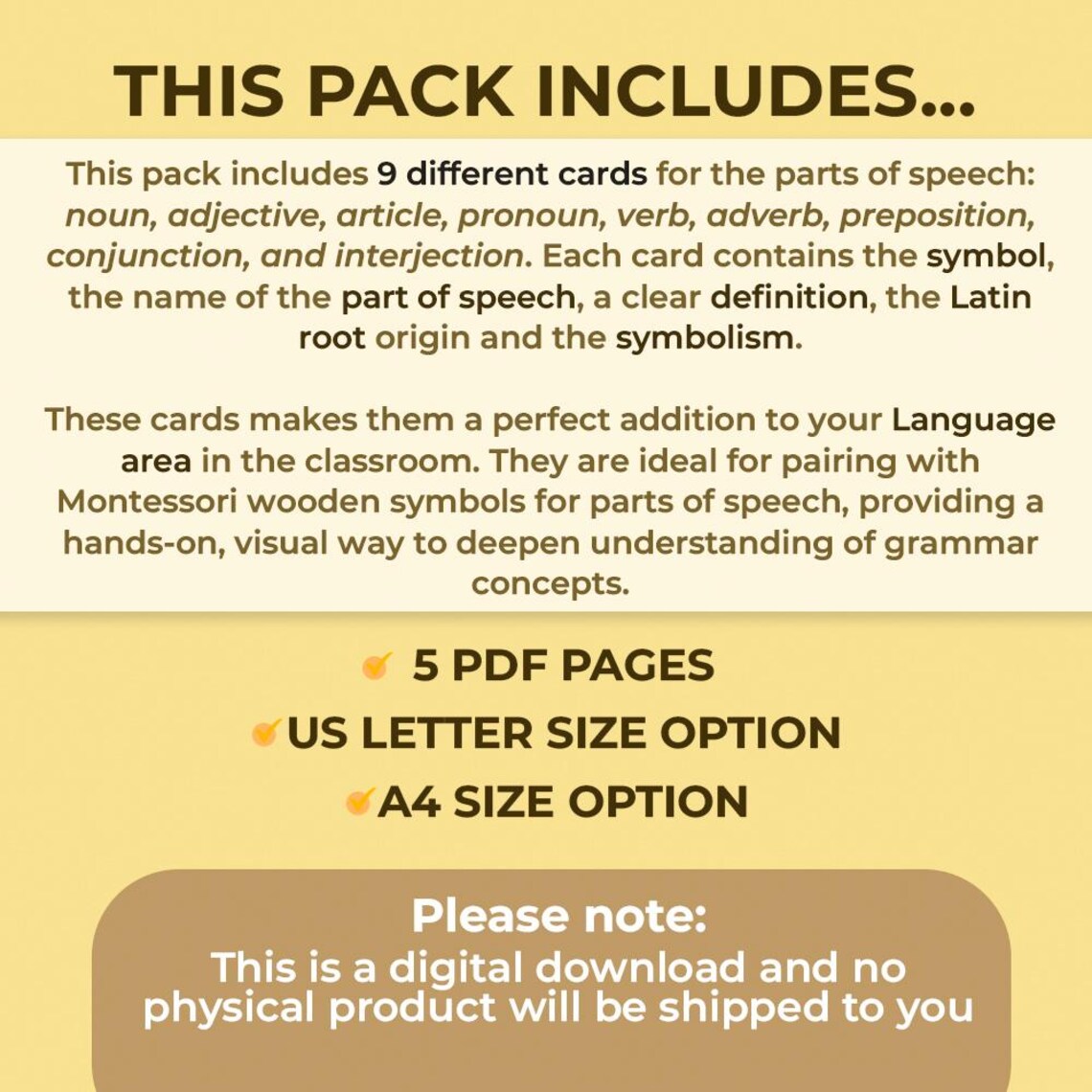 Montessori Grammar Language Printable Montessori Symbols Parts of ...