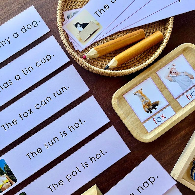 Montessori Pink Series Reading Sentences Pink Series Sentence Cards ...