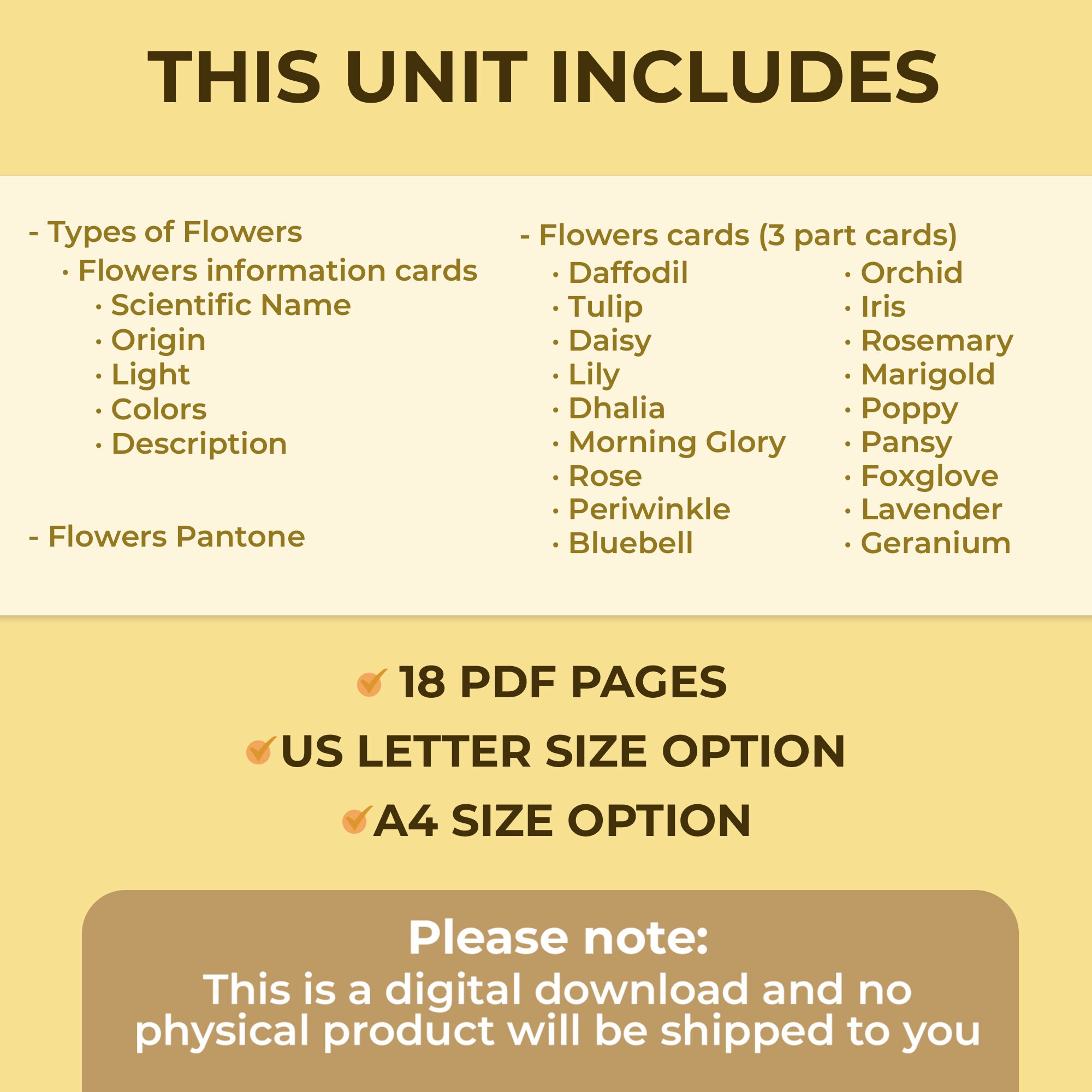 Types of Flowers Unit Study Flower Identification Flowers Montessori ...