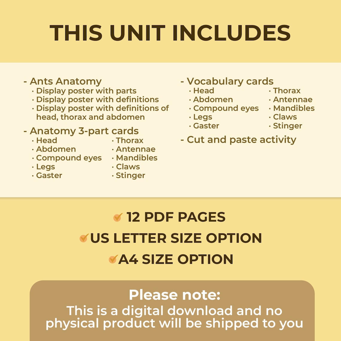 Ants Anatomy Parts of an Ant Anatomy Unit Study Ants Anatomy Nature ...