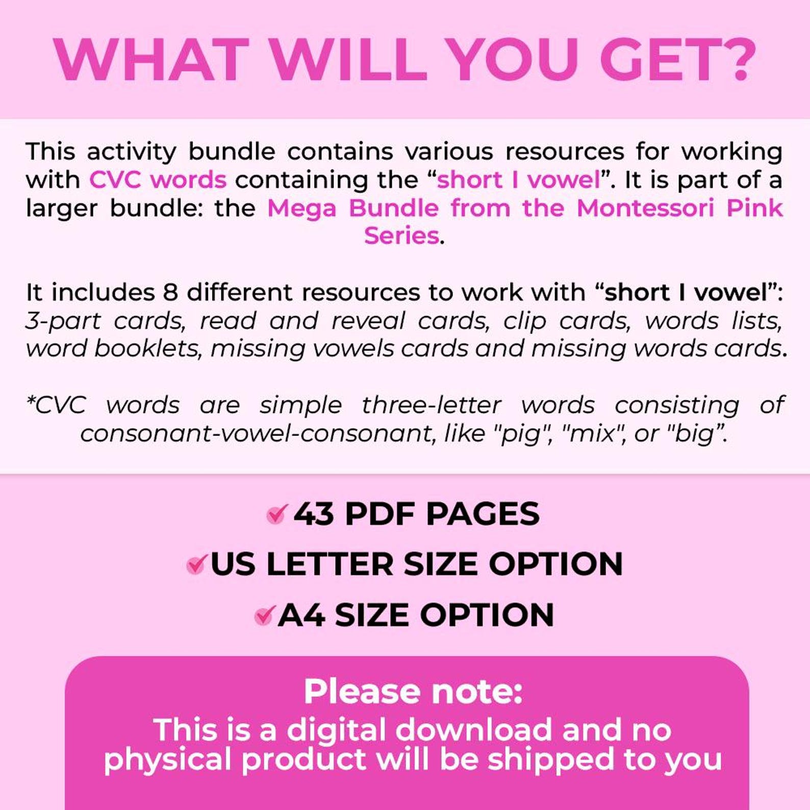 Short I Vowel Short Vowel I Activity Short Vowels Activities Short I ...