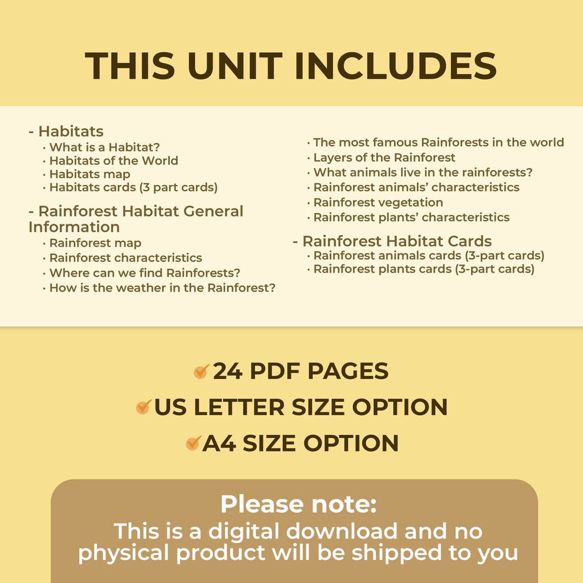 Rainforest Habitat Unit Study Rainforest Biome All About Rainforest ...