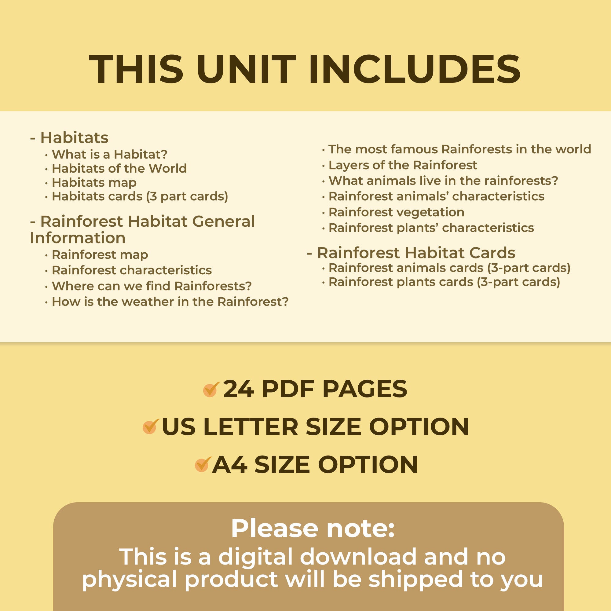 Rainforest Habitat Unit Study Rainforest Biome All About Rainforest ...