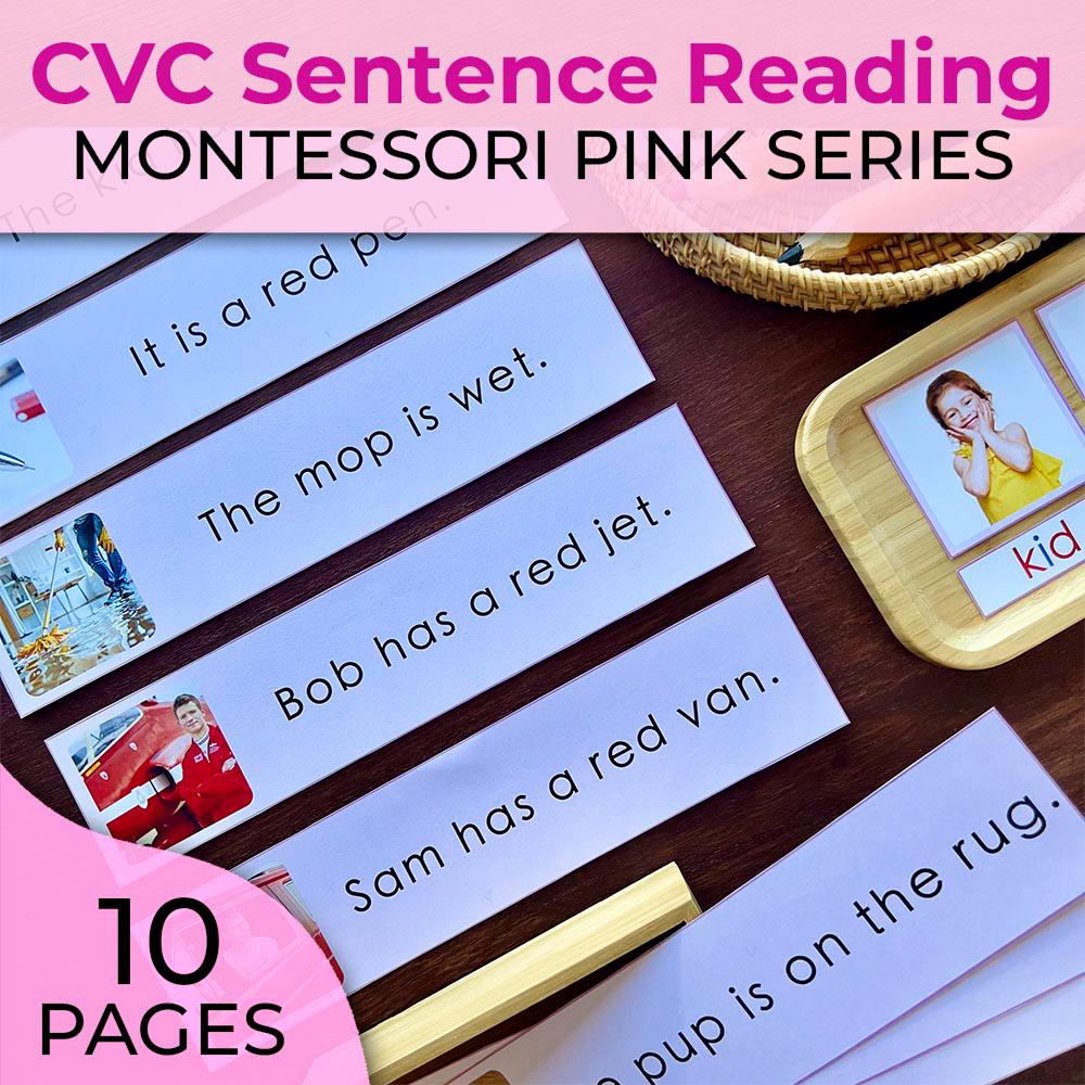 Montessori Pink Series Reading Sentences Pink Series Sentence Cards ...