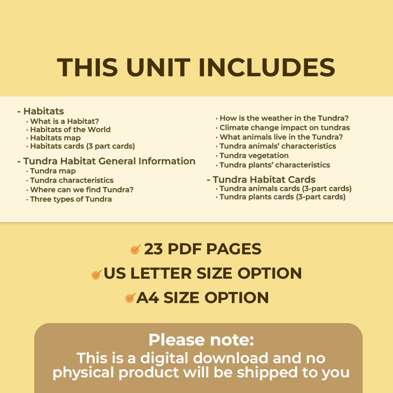 Tundra Habitat Unit Study Tundra Biome Unit Habitats Science Tundra ...