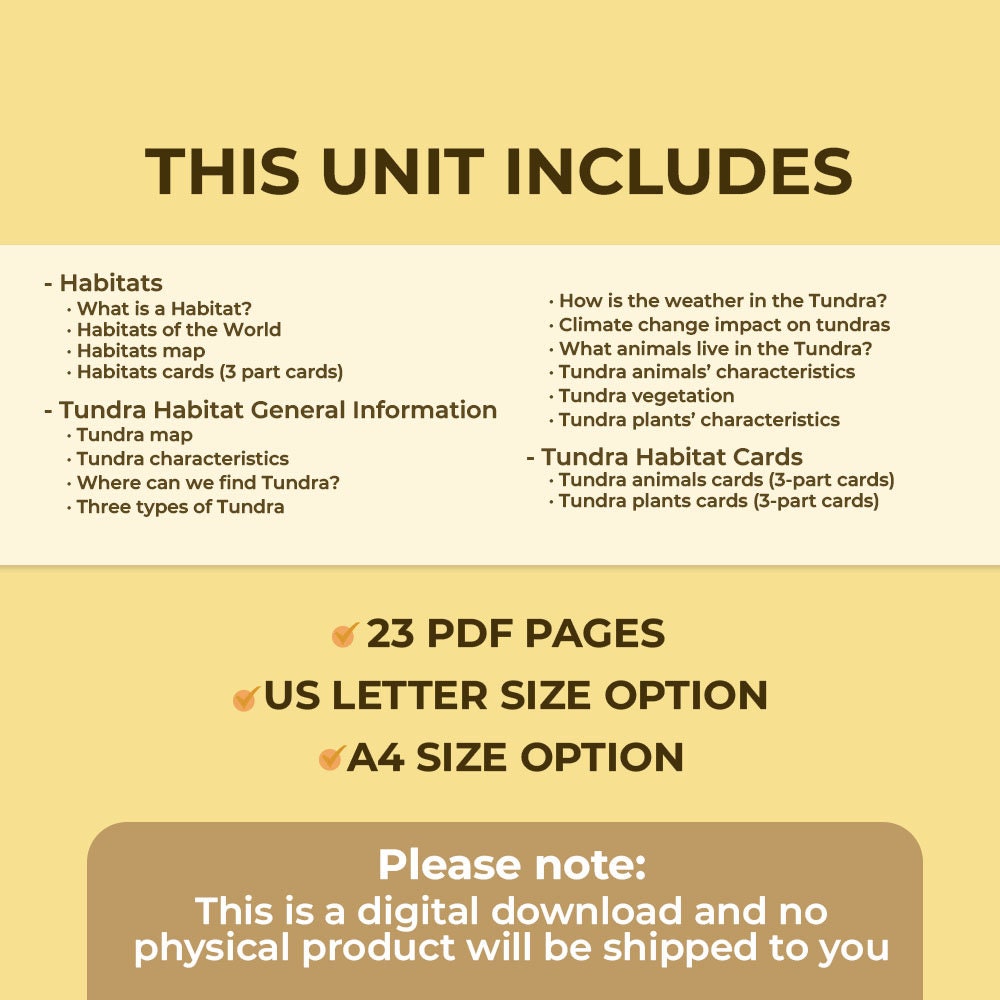 Tundra Habitat Unit Study Tundra Biome Unit Habitats Science Tundra ...