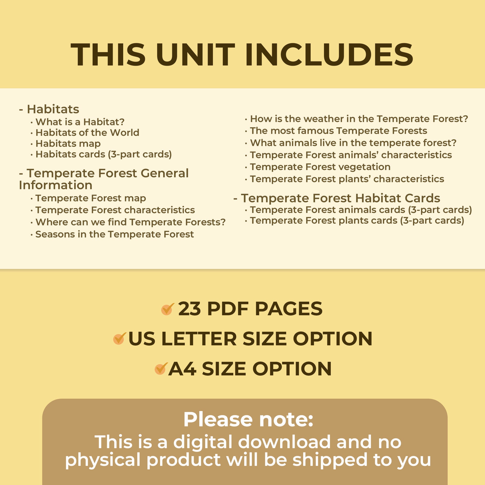Temperate Forest Habitat Unit Study Temperate Forest Biome All About ...