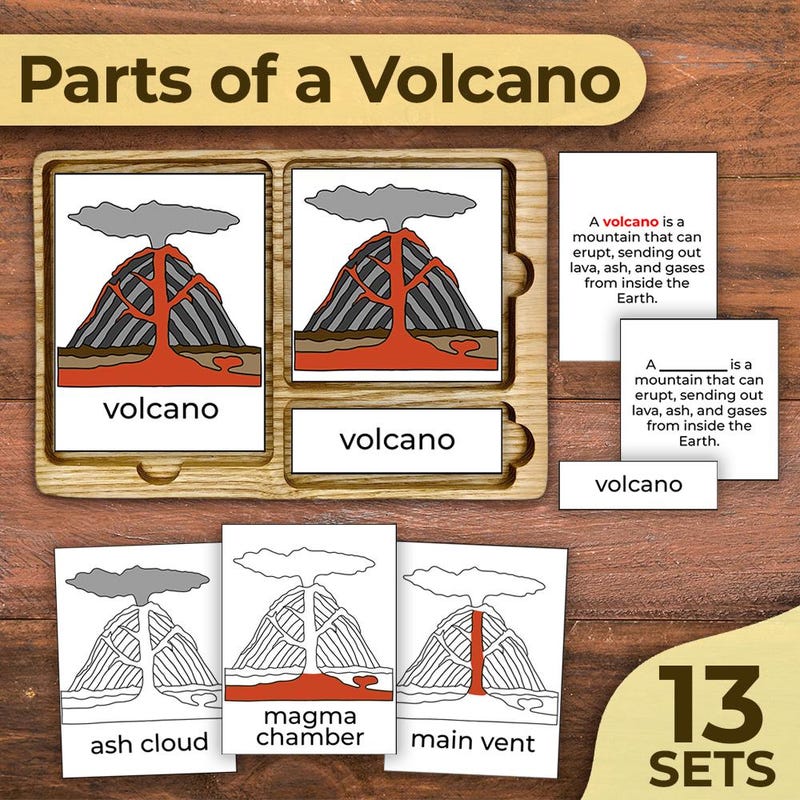 Montessori Volcano - Etsy