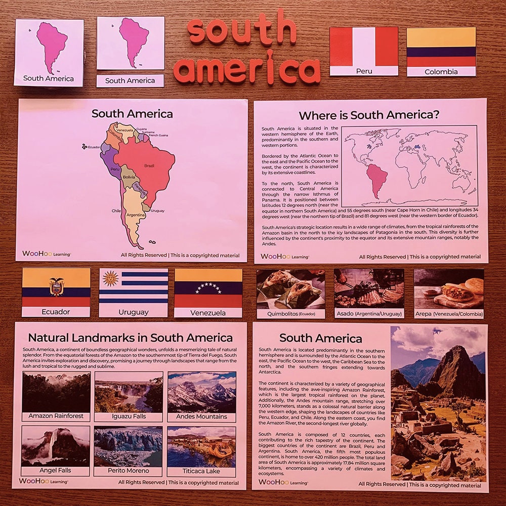 South America Continent Unit Study South America Countries Flags South ...