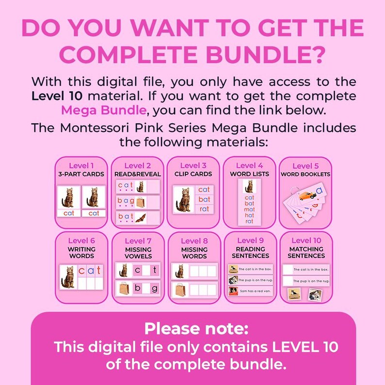 Montessori Pink Series Montessori Reading Practice Montessori Reading ...