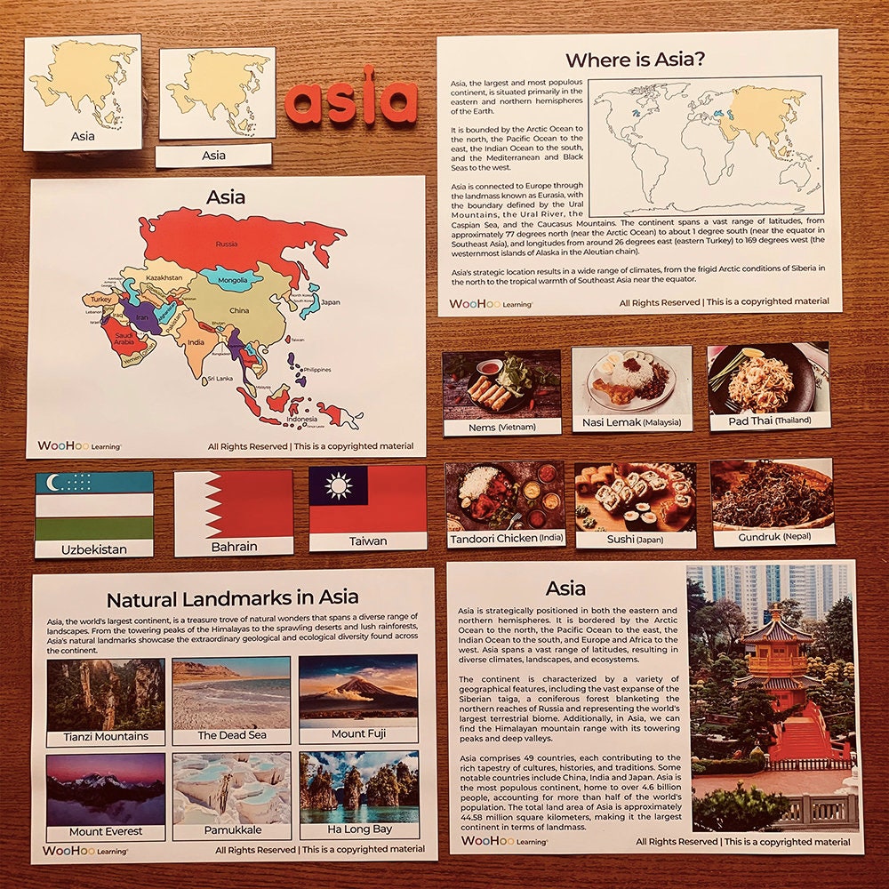 Asia Continent Unit Study Asia Flags Bundle Asia Geography Unit ...