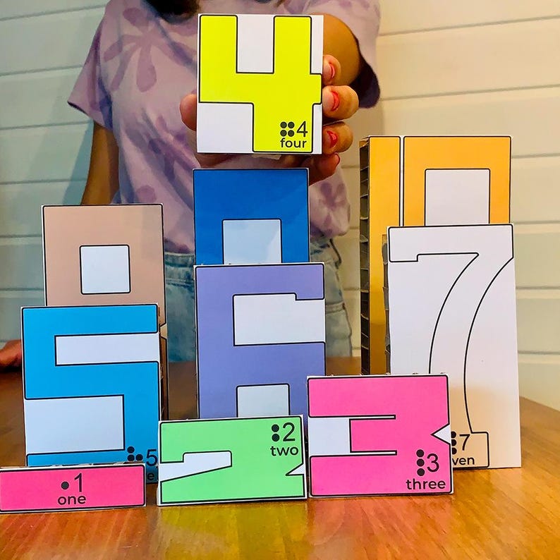 Numbers 1-10 Counting Practice Number Blocks Montessori Numbers ...