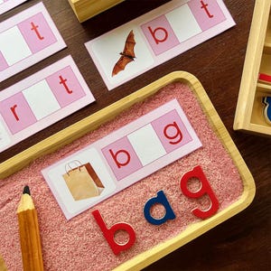Montessori Pink Series Writing CVC Words Cards Pink Series CVC Cards ...