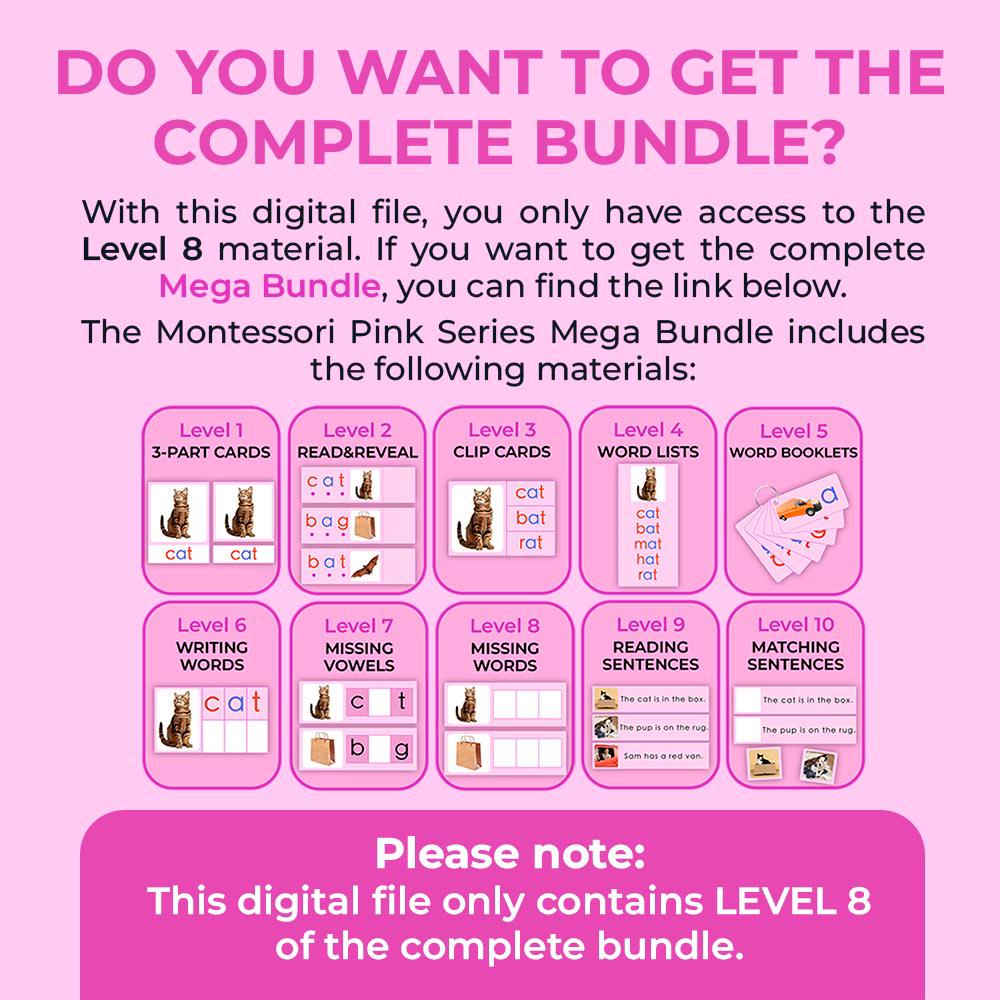 Montessori Pink Series Writing Pink Series CVC Words Cards Montessori ...