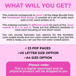 Montessori Pink Series Word Booklets Pink Series CVC Words Booklets ...