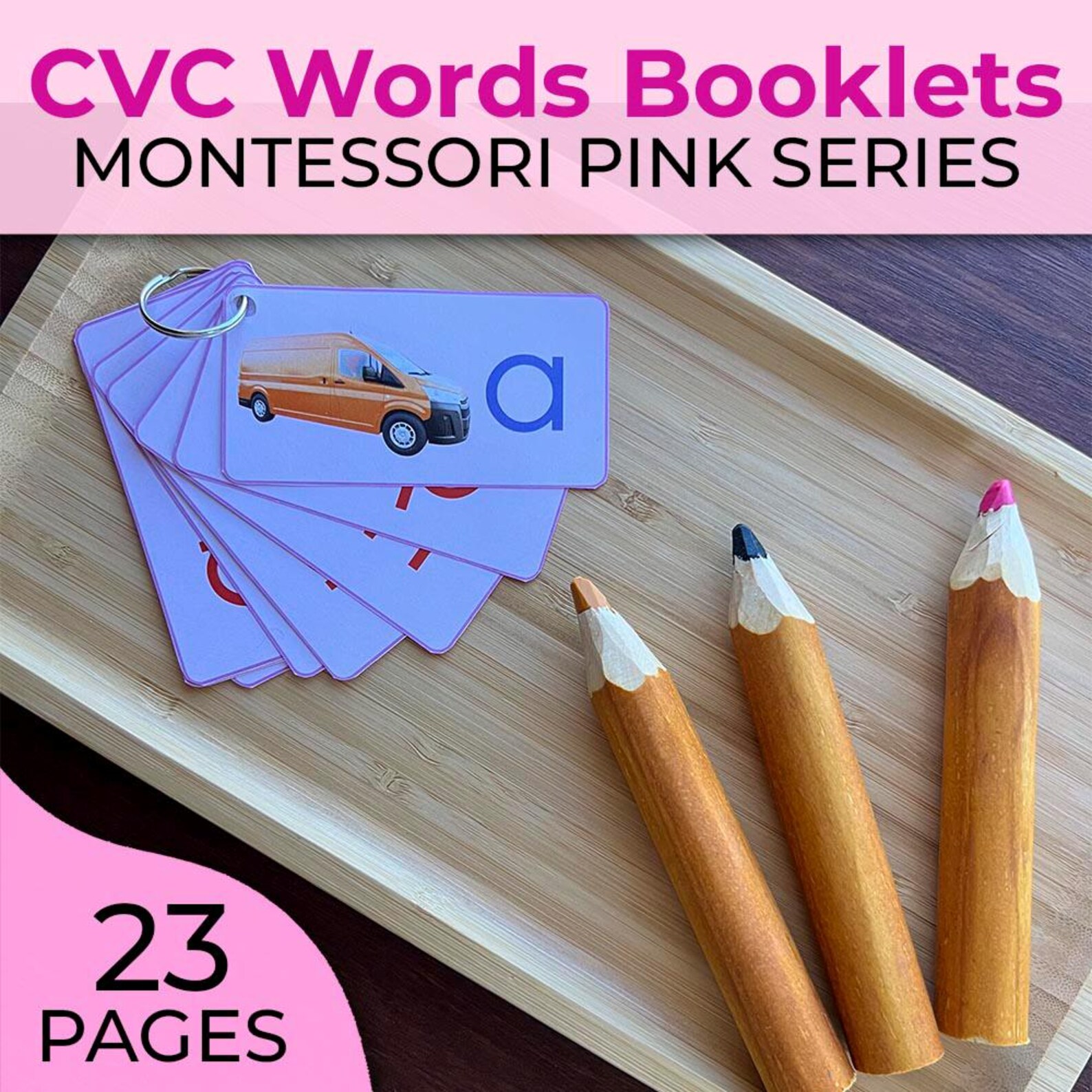 Montessori Pink Series Word Booklets Pink Series CVC Words Booklets ...