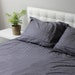 Stripe Satin Gray Bedding Set graphite Soft, Comfortable, Modern ...