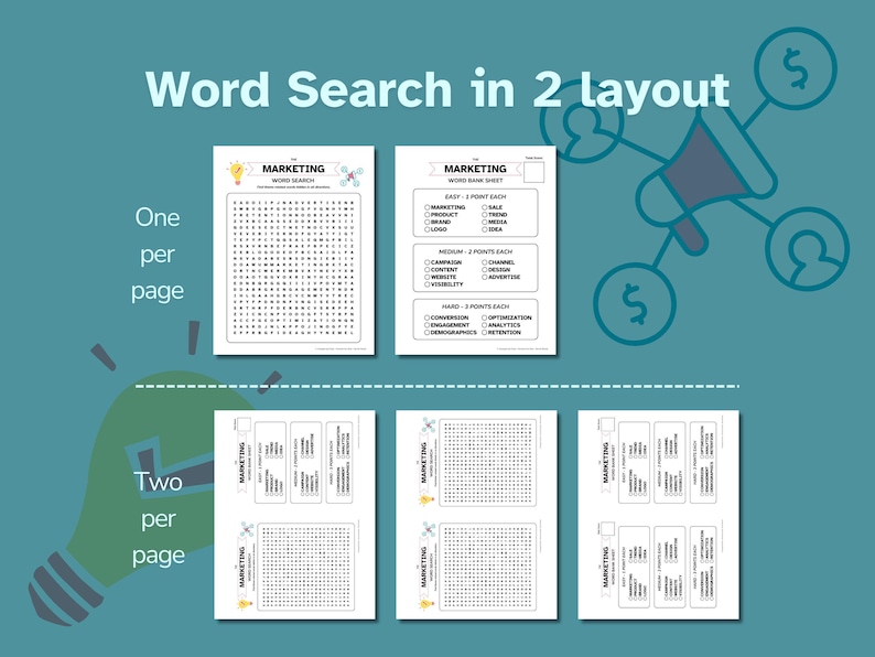Marketing Word Search Game: Printable Office Activity (PDF and JPG) - Etsy