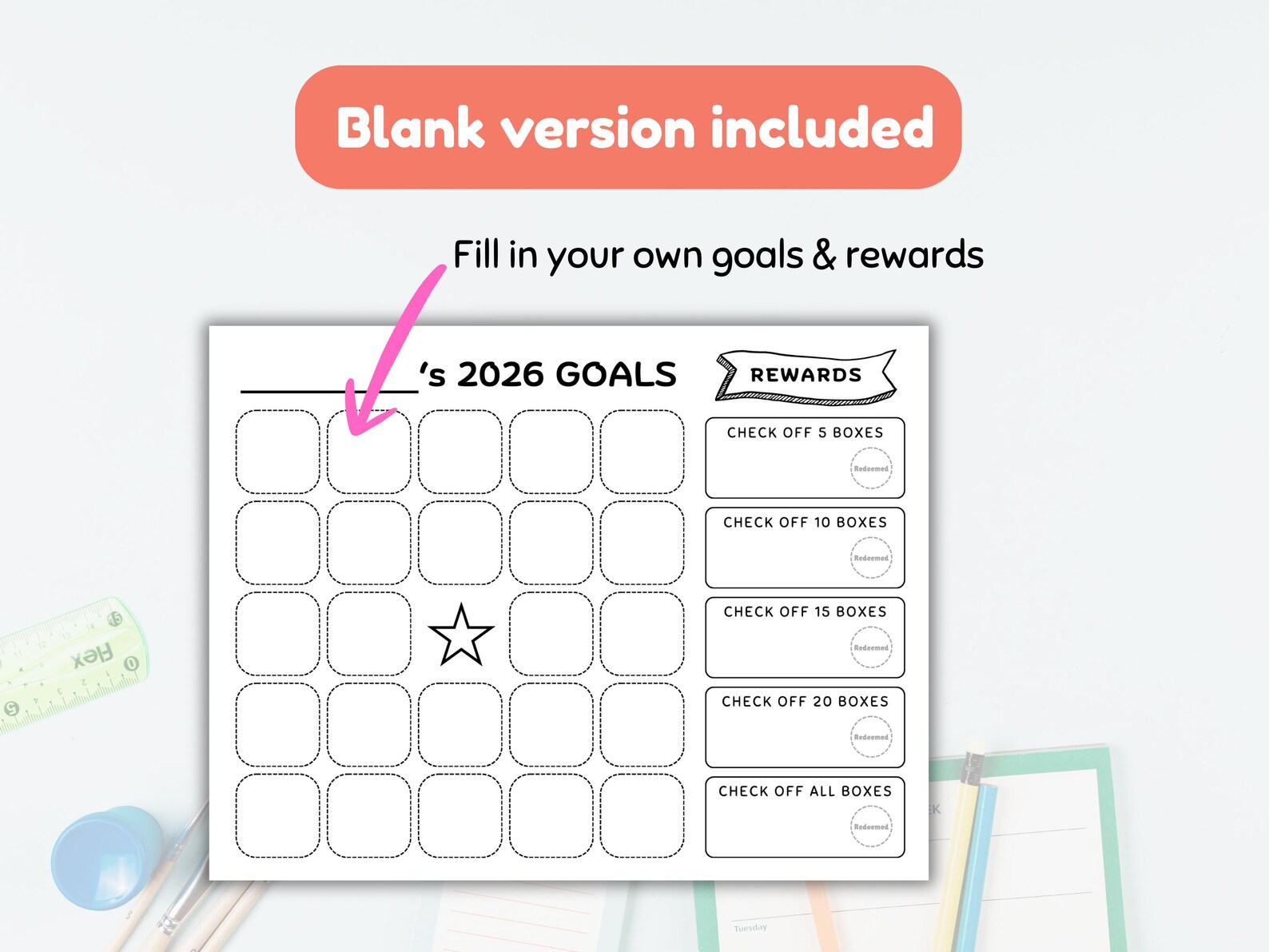 2026 Kids Resolutions Card | Classroom New Year Activities | New Year ...