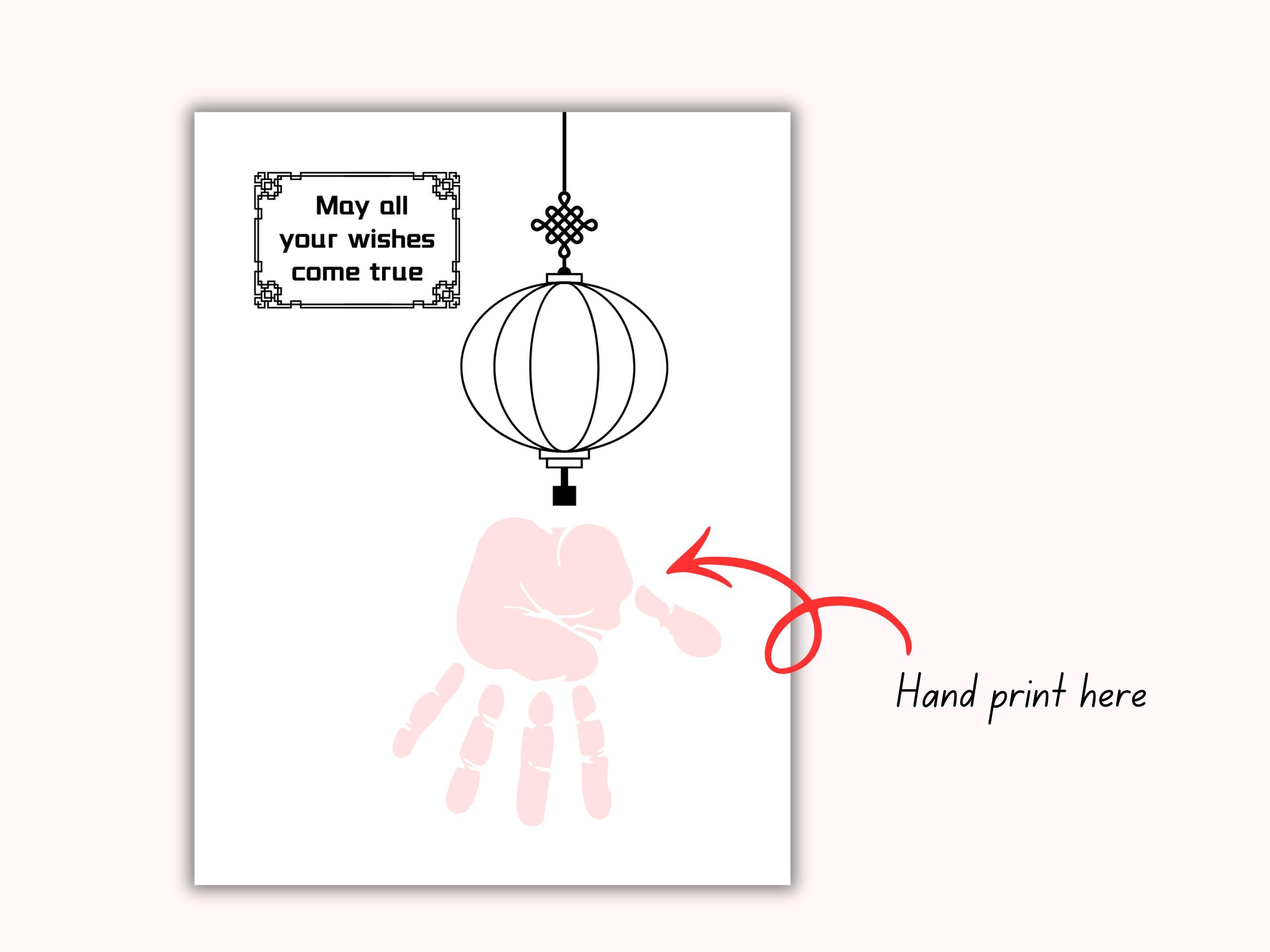 Kids Chinese New Year Handprint Art, Printable Activity for Toddler ...
