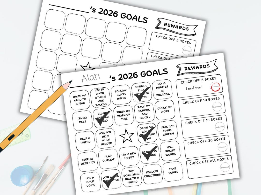 2026 Kids Resolutions Card | Classroom New Year Activities | New Year ...