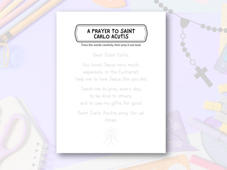 Saint Carlo Acutis Kids Catholic Worksheet Pack (PDF Printable) - Etsy