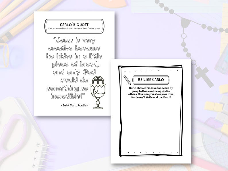 Saint Carlo Acutis Kids Catholic Worksheet Pack (PDF Printable) - Etsy