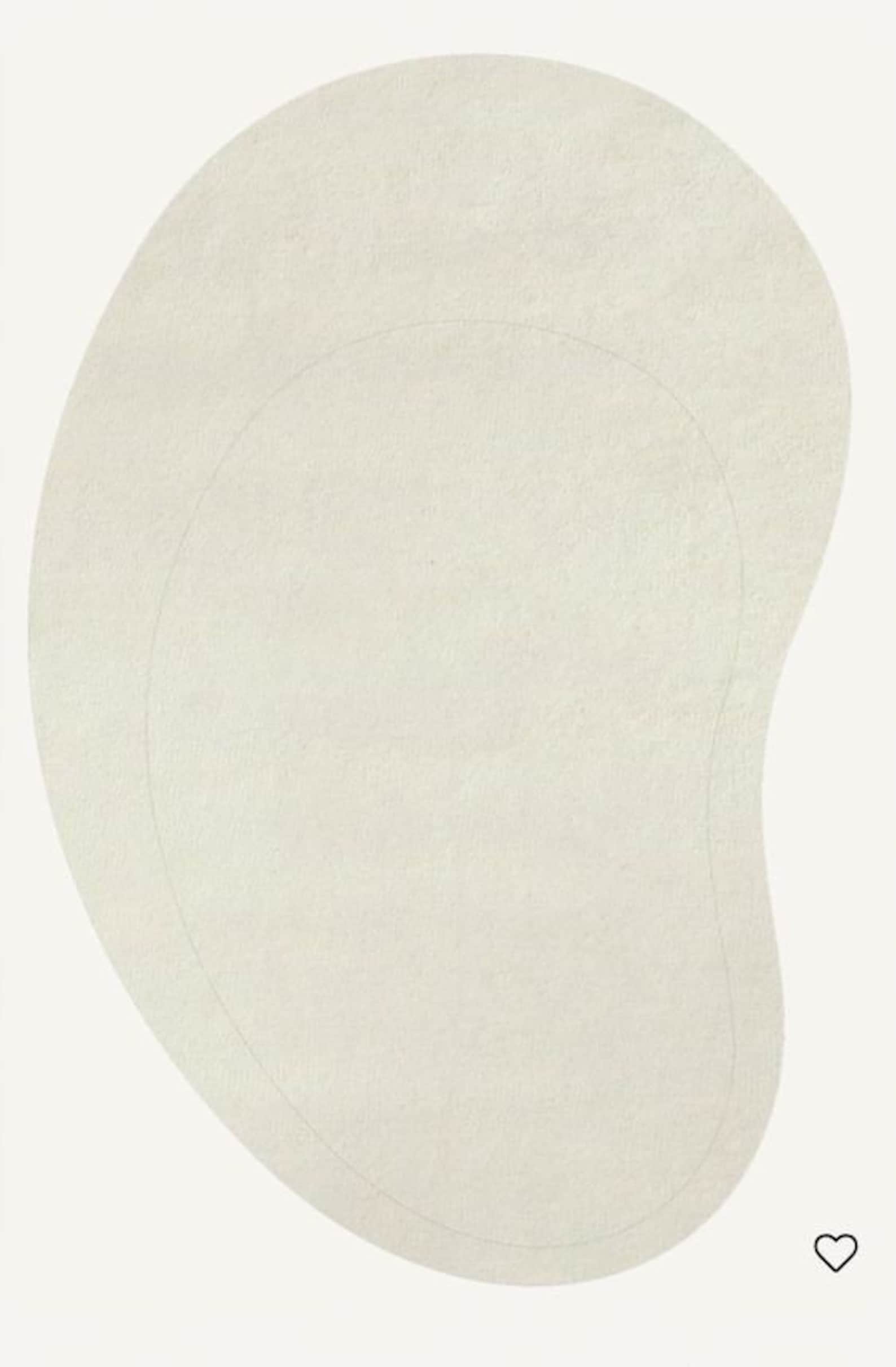 Kidney Bean Shape Tufted Plain Rug Multi-level Pile - Etsy