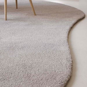 Kidney Bean Shape Tufted Plain Rug Multi-level Pile - Etsy