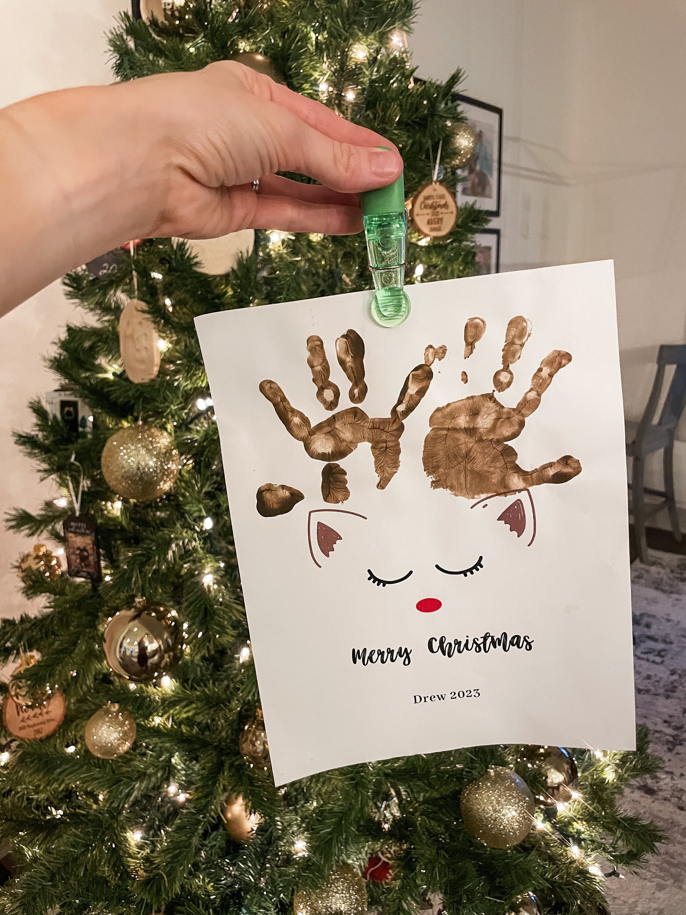 Reindeer Handprint Kids Craft Template - Etsy