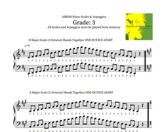 Piano Grade 2 ABRSM Scales & Arpeggios Printable Sheet Music - Etsy