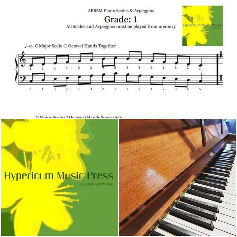 Piano Grade 1, ABRSM Scales & Arpeggios Printable Sheet Music - Etsy