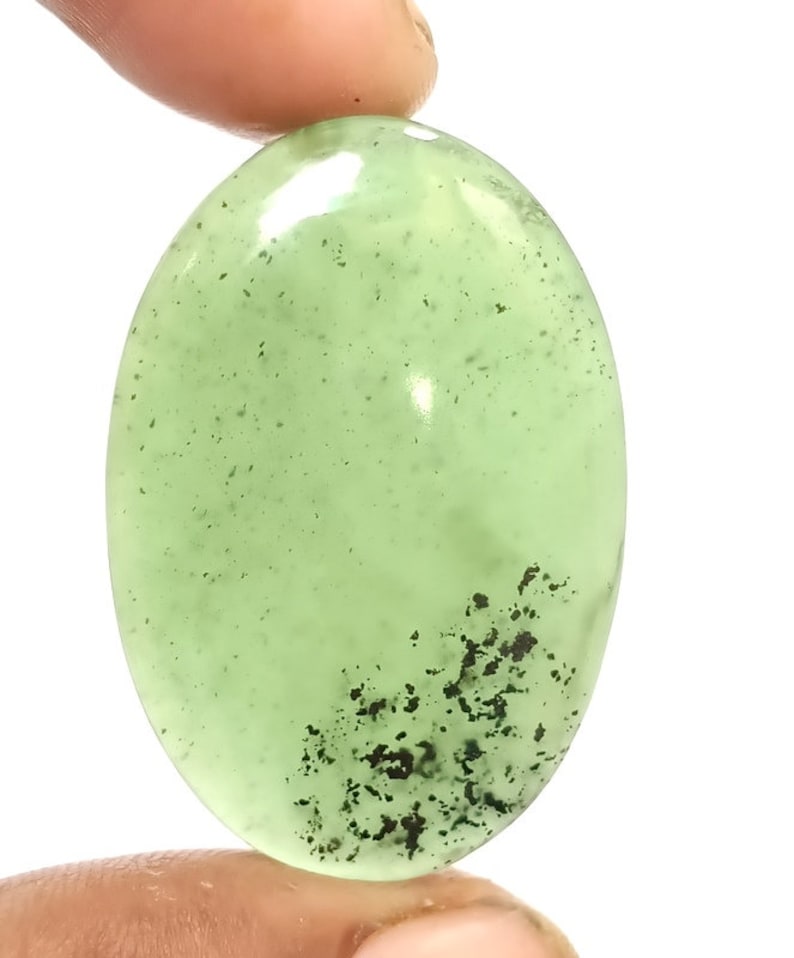 Nephrite Jade Gemstone/green Jade Cabochon/oval Shape Jade Stone ...