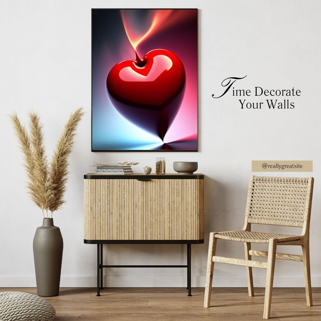 Open Red Heart Digital Print,digital Wall Art,custom Red Heart Poster ...