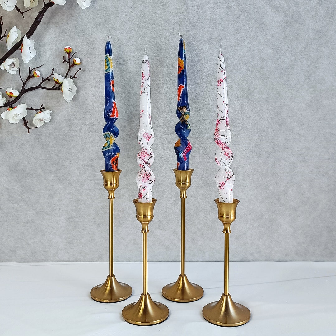 Set of 2 Taper Candles,spiral Taper Candles ,twisted Candles,9 Inch ...