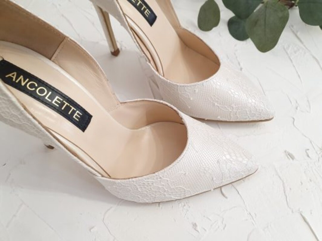 Fairytale Wedding Shoes - Customize, Genuine Leather, Lace, Ivory ...