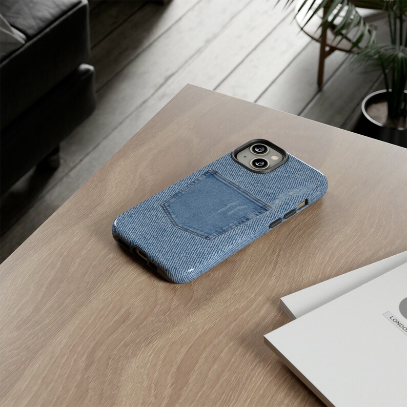 IPhone Tough Case, Denim Look iPhone Case - Etsy