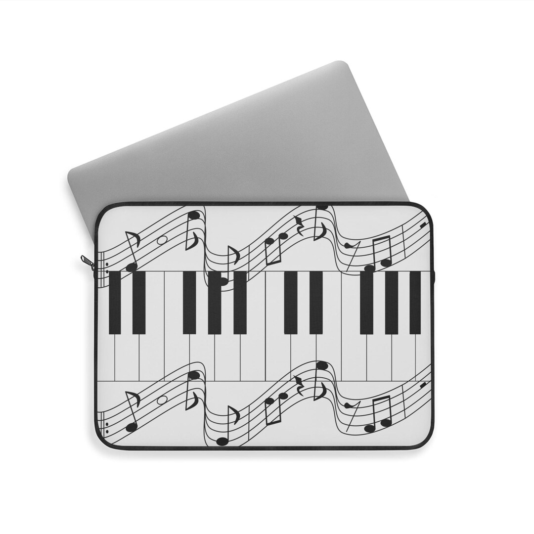 Piano Keyboard Laptop Sleeve, Music Notes Cover Case, Musician Gift ...