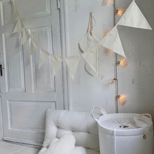Charming OFF WHITE Bunting Banner for Nursery, Cotton Flags for Shower ...