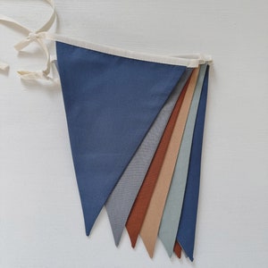BLUE Bunting Banner, Cotton Flags for Nursery, Garland Wall Decor, Flag ...