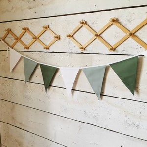 GREEN Bunting Banner, Cotton Flags for Nursery, Garland for Gazebo ...