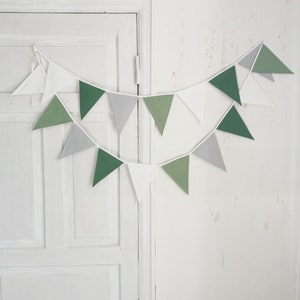 GREEN Bunting Banner, Cotton Flags for Nursery, Garland Wall Decor ...