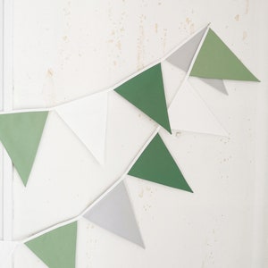 GREEN Bunting Banner, Cotton Flags for Nursery, Garland Wall Decor ...