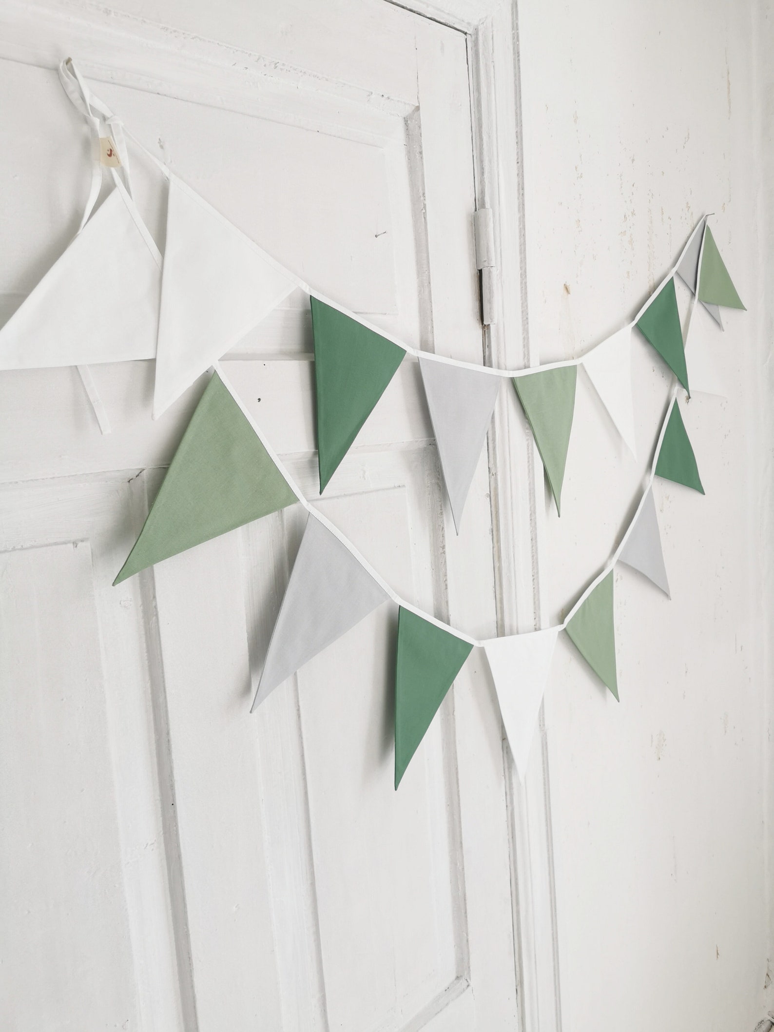 GREEN Bunting Banner, Cotton Flags for Nursery, Garland Wall Decor ...