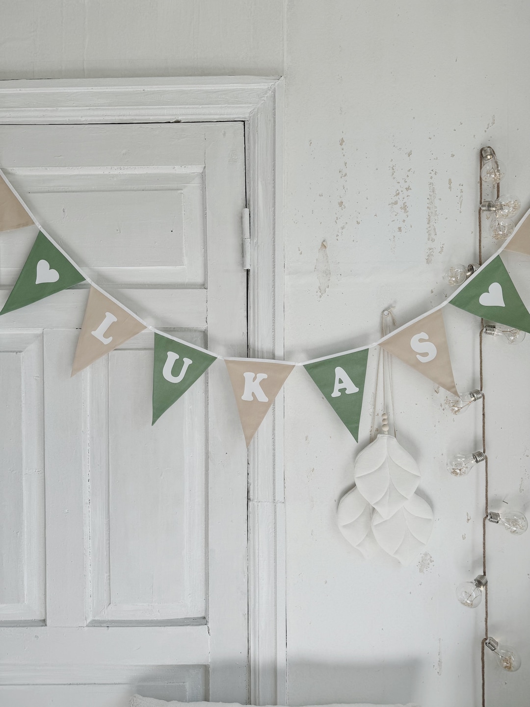 Custom Bunting Banner, Personalized Pennant Chain, Name Garland, Cotton ...