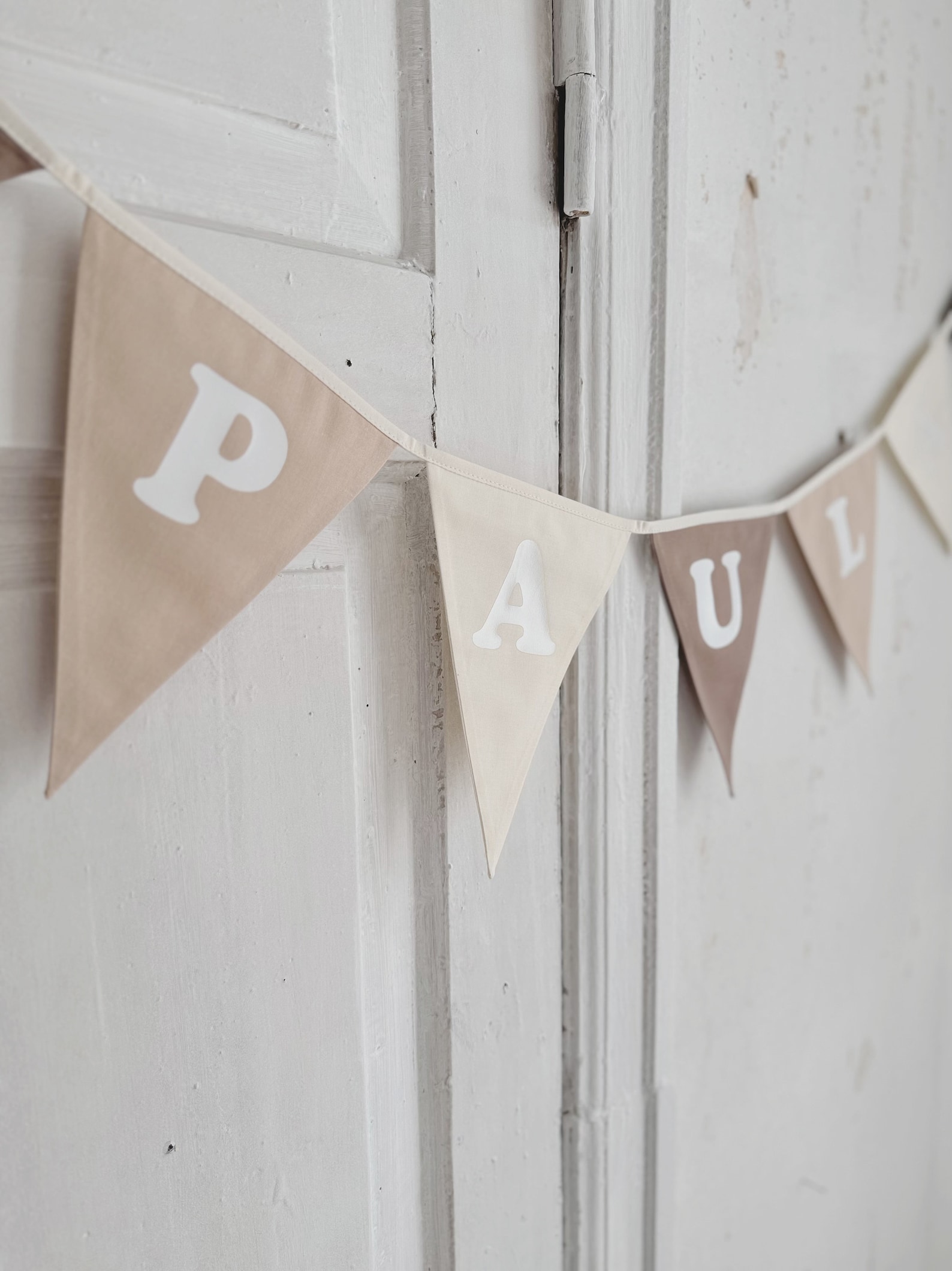 Earth Tone Bunting With Name, Cotton Flags for Wedding, Room Wall Decor ...