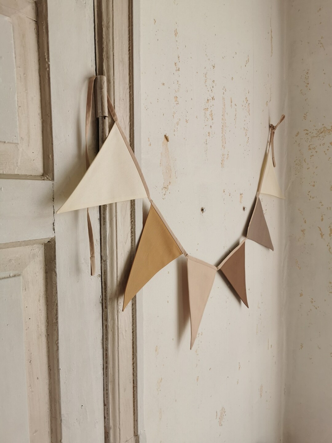 Beige/brown Bunting Banner, Cotton Flag Chain for Baby Room, Garland ...