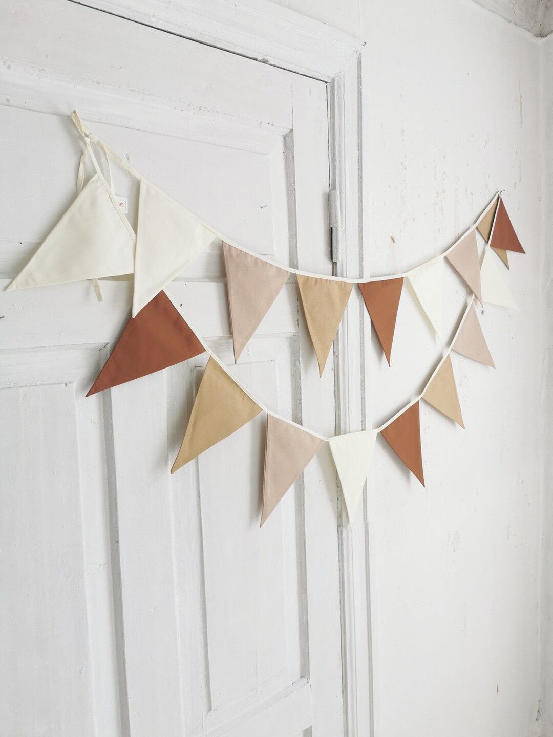 EARTH TONE Bunting Banner, Cotton Flags for Nursery, Garland Wall Decor ...